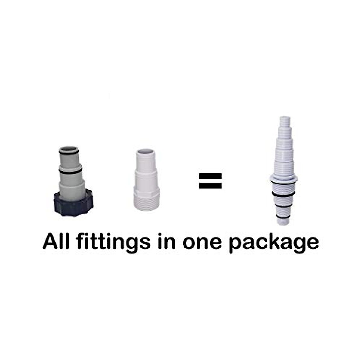 Sealproof Pool Hose Adapter, 30 Configurations, Compatible with Most Pumps, Skimmers, and Filters, White