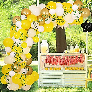Aimto Yellow and White Balloons White and Yellow Confetti Balloons sunflower balloon,12 Inch–Pack of 50