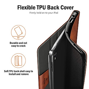 Antbox Case for iPad Pro 10.5 / iPad Air 3 with Built-in Pencil Holder Auto Sleep/Wake Function PU Leather Smart Cover for iPad Air 3 10.5 Inch 2019/iPad Pro 10.5 2017 (Brown)