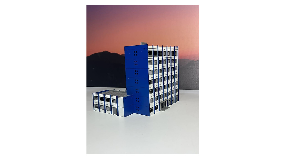 N Scale Railway Scene Hospital Model by BENME - Easy Assembly