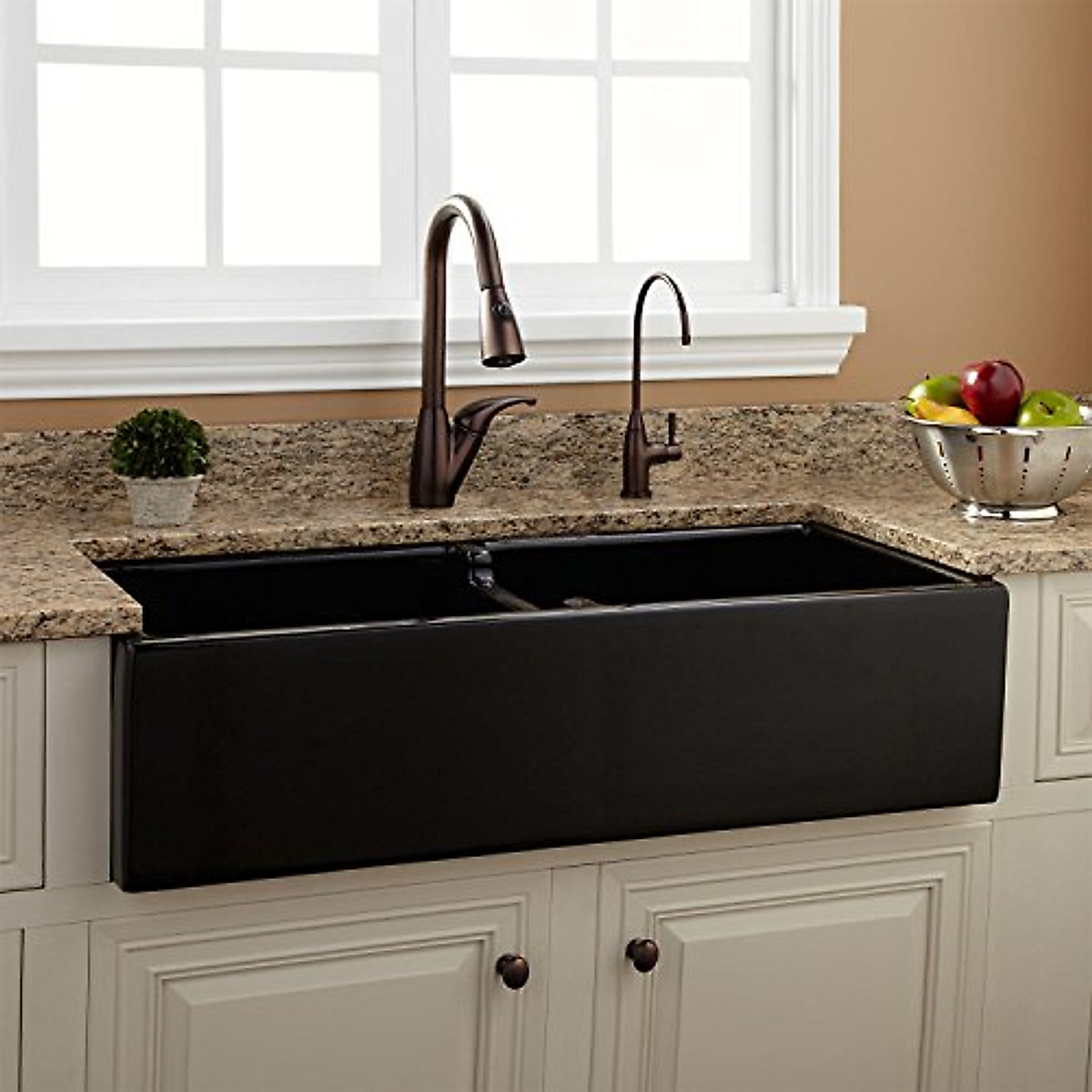 Signature Hardware 926907-39 Risinger 39" Double Basin Fireclay Farmhouse Sink