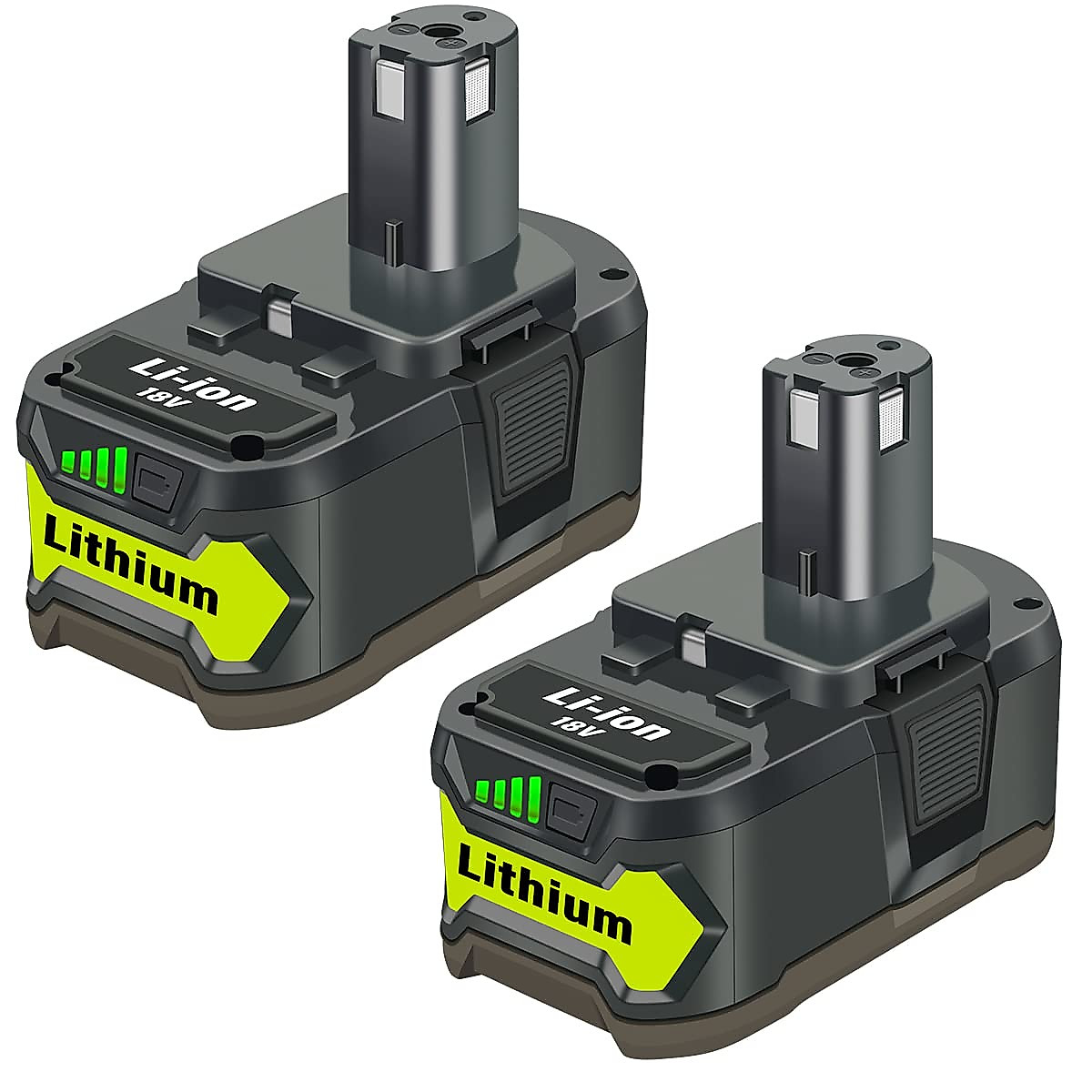 BATINO 2 Pack 6.0Ah P108 18V Replacement Battery for Ryobi P102 P103 P104 P105 P107 P109 P100 P122 18 Volt Lithium-ion Batteries Compatible with Ryobi One+ Cordless Brushless Power Tools