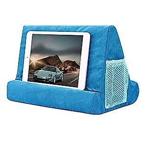 Pillow Foam Laptop Tablet Lapdesk Multifunction Tablet Stand Holder Stand Lap Rest Cushion for Ipad with Bag (Light Blue)
