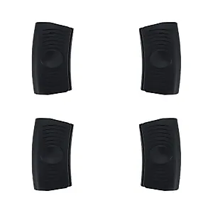 Sscon 2Pairs Hot Handles Silicone Pot Handles Heat Resistance Holder Grips for Cast Iron Pan (Black)