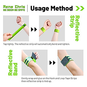 Reflective Running Gear, 4pcs High Visibility Reflective Bands for Night Walking, Safety Running Gear with Reflective Tape for Clothing, Running Safety Gear for Women, Man, Kids