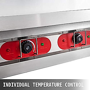 VBENLEM Commercial Electric Food Warmer 5 Pot Steam Table Food Warmer 18 Quart/Pan with Lids with 7 Inch Cutting Board Food Grade Stainless Steel Steam Table Serving Counter 220V 3750W for Restaurant