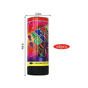 Confetti Poppers Cannons for Wedding Birthday Graduation Baby Shower Kids Fun Party Supplies Decorations and Favors (Colorful)