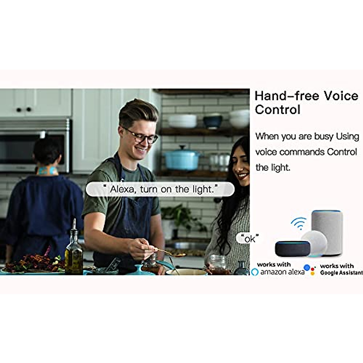XENON Smart Dimmer Switch,3-Way Switch,Neutral Wire Required,2.4Ghz WiFi Dimmer Switch Compatible with Alexa and Google Home,Remote & Voice Control,ETL and FCC Certified,No Hub Required,White,1 pack