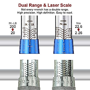 BULLTOOLS 1/4-inch Drive Dual-Direction Click Torque Wrench (20-200in.lb / 2.26-22.6Nm) 90-tooth High Accuracy Torque Wrench