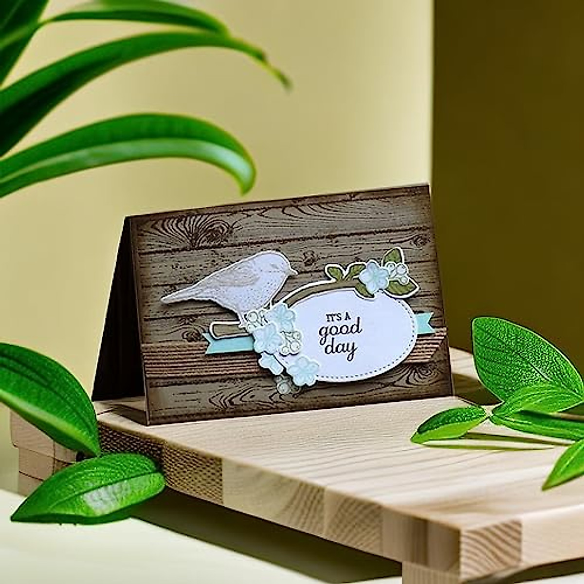 ZECNG Birds on Branches Clear Stamps Silicone Words for Card Making, Transparent Rubber Stamp and Die Sets for DIY Scrapbooking Decorate Photo Album Crafts