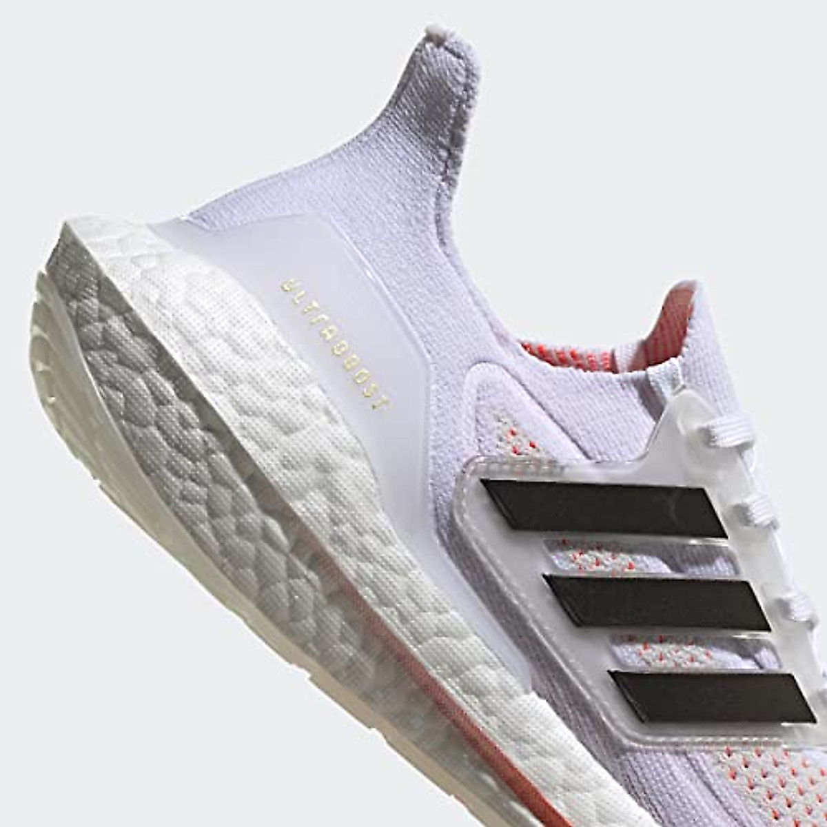 adidas Women's Ultraboost 21 Running Shoe, White/Black/Solar Red, 6