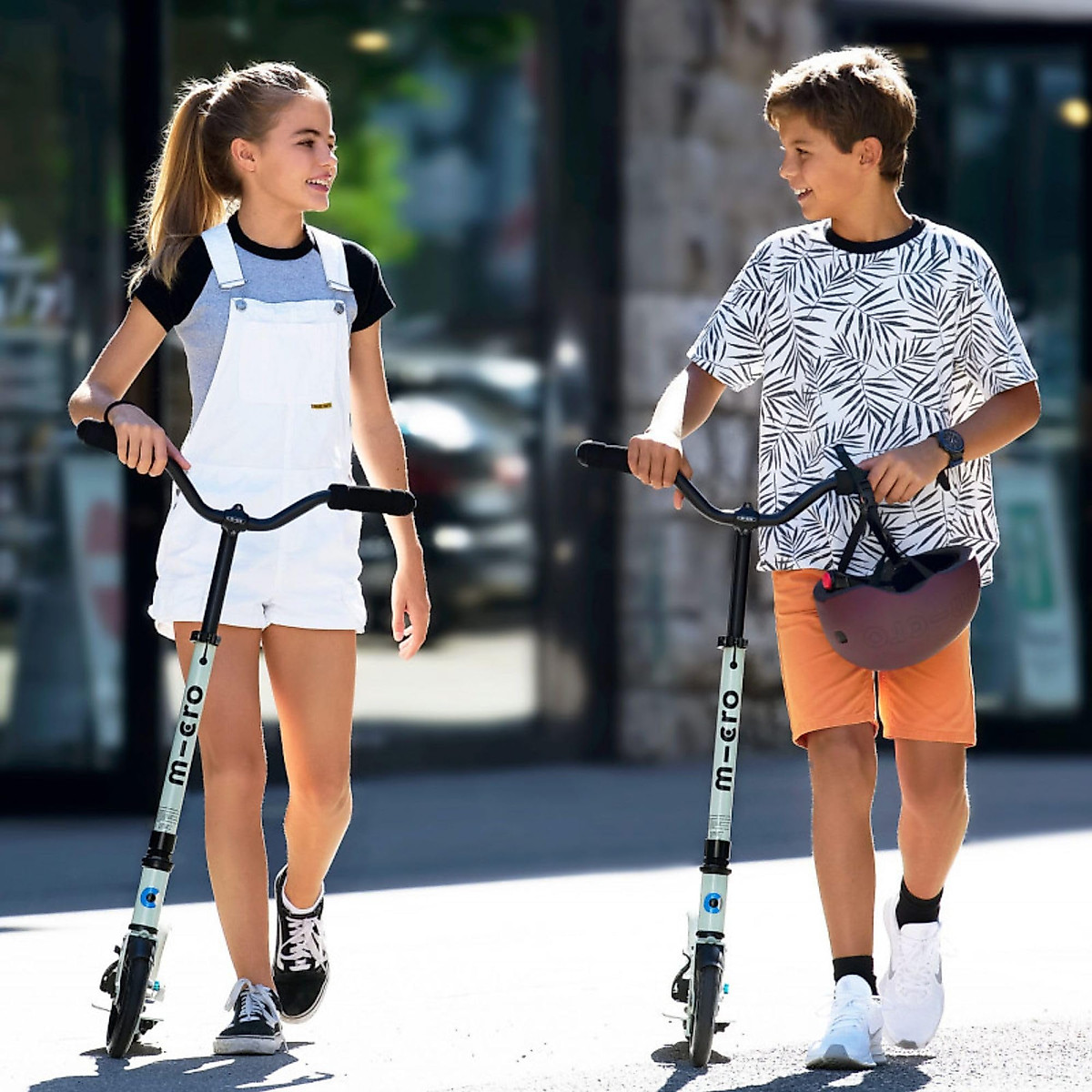 Micro Kickboard - Speed Deluxe Foldable Scooter, 180 mm 2-Wheeled, Adjustable Handlebars, Smooth, Quiet Ride, for Teens and Young Adults (Clay)