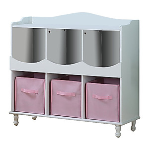 King's Brand 6 Cubby Storage Cabinet, White