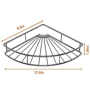 CBTONE 2 Tiers Bathroom Corner Shelf Adhesive Triangle Wall Corner Shower Shelf Stainless Steel Shower Caddy No Drilling
