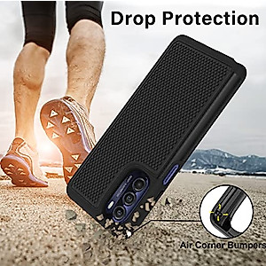 NTZW for Moto G-Stylus 5G 2022 Case: Dual-Layer Heavy Duty Protection Case | Sturdy Anti-Slip Cover & Shock-Proof Silicone TPU Bumper | Drop Protective Military Grade Armor PhoneCase - Black