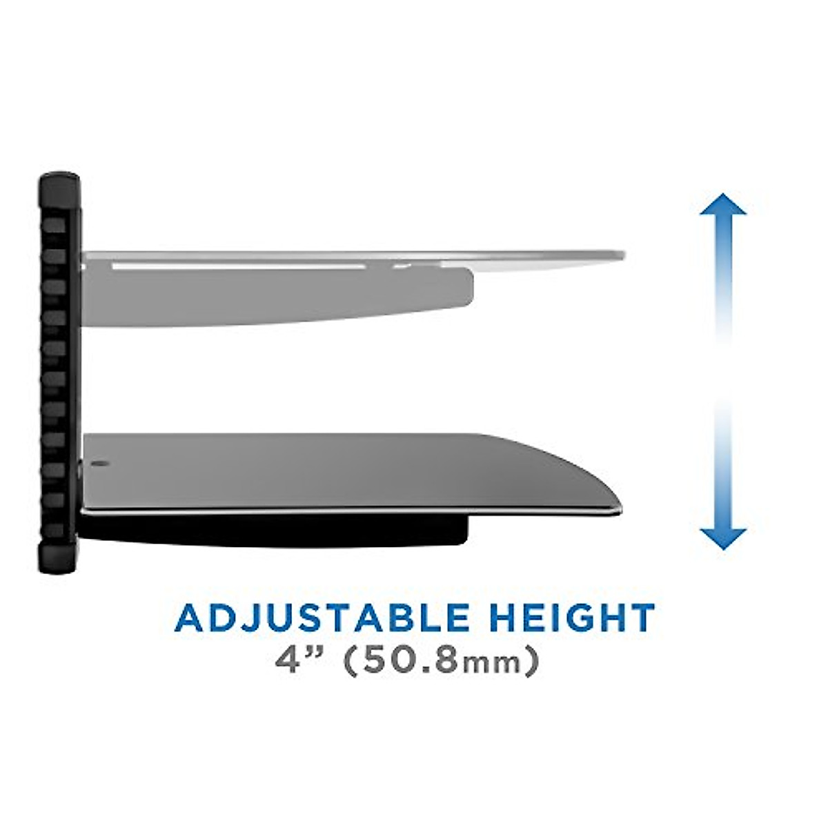 Mount-It! Floating Wall Mounted Shelf Bracket Stand for AV Receiver, Component, Cable Box, Playstation4, Xbox1, VCR Player, Blue Ray DVD Player, Projector, Load Capacity 17lbs, One Shelf