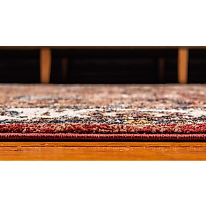 Unique Loom Utopia Collection Traditional Classic Vintage Inspired Area Rug with Warm Hues, 8' x 10' Rectangle, Terracotta/Blue