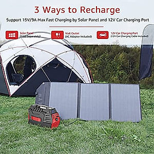 500W Portable Power Bank / Station, 296Wh Outdoor Solar Generator Backup Battery Pack with 110V/500W AC Outlet for Home Use, Emergency Outage, Camping Travel, RV Trip