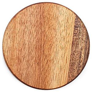 8 Pack Vintage Wooden Coasters for Drinks, Glasses, Tabletops, Dark Brown (4 in)