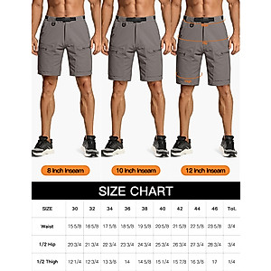 FREE SOLDIER Men's Lightweight Breathable Quick Dry Tactical Shorts Hiking Cargo Shorts Nylon Spandex(Gray 38Wx12L)