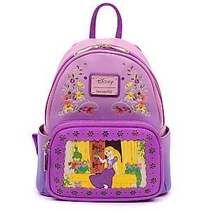 Loungefly Disney Mini Backpack, Princess Stories Series Disney Tangled Rapunzel, Pascal Flynn Rider