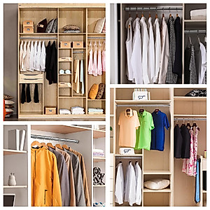 RHBLME 4 Pack Adjustable Closet Rod for Hanging Clothes, 12.2 to 20.1 Inch Stainless Steel Clothing Hanger Telescopic Rod, Heavy Duty Closet Hanging Rod Silver Closet Poles for Wardrobes