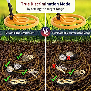 DeeAWai Kids Metal Detector - 2 lbs Lightweight Metal Detectors for Kids Adults - Junior All Metal Metal Detector Adjust from 30" to 42" with 8" Waterproof Search Coil, Orange