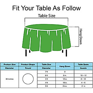 Lime Green Plastic Tablecloths 3 Pack Disposable Table Covers 84 Inches Circle Shower Party Tablecovers PEVA Vinyl Table Cloths for Round Tables up to 6 ft and Picnic BBQ Birthday Wedding Banquet