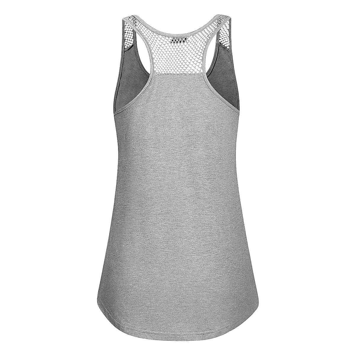 AxByCzD Womens Tanks and Camis Yoga Running Gym Workout Shirts Loose Fit Scoop Neck Ribbed Racerback Tops Casual Summer Clothing Grey XX-Large