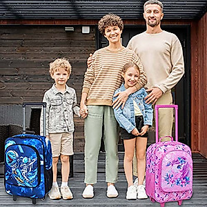 KLFVB Kids Luggage for Boys, Cute Dinosaur Rolling Wheels Suitcase for Toddler, Children Travel Carry on Suitcase