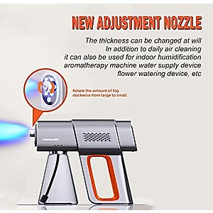 Handheld Induction Nano Fogger Machine，Sanitizer Spray Machine, Electrostatic Sprayer， Electrostatic Atomizer Sprayer，Cordless Nano Steam for Home Office Garden use (Gray)