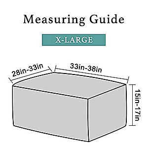 Turquoize Stretch Ottoman Cover Ottoman Slipcover Sofa Cover Footstool Protector Storage Ottoman Covers Furniture Protector Soft Rectangle slipcover with Elastic Bottom (X-Large, Dove)