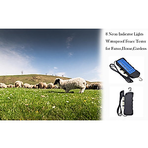 OKJHFD 12KV Neon Fence Voltage Tester Neon Fault Finder, Electric Fence Voltage Tester Professional Durable 2000 to 12000V 8 Neon Indicator Lights Waterproof Fence Tester for Farms,Home,Gardens