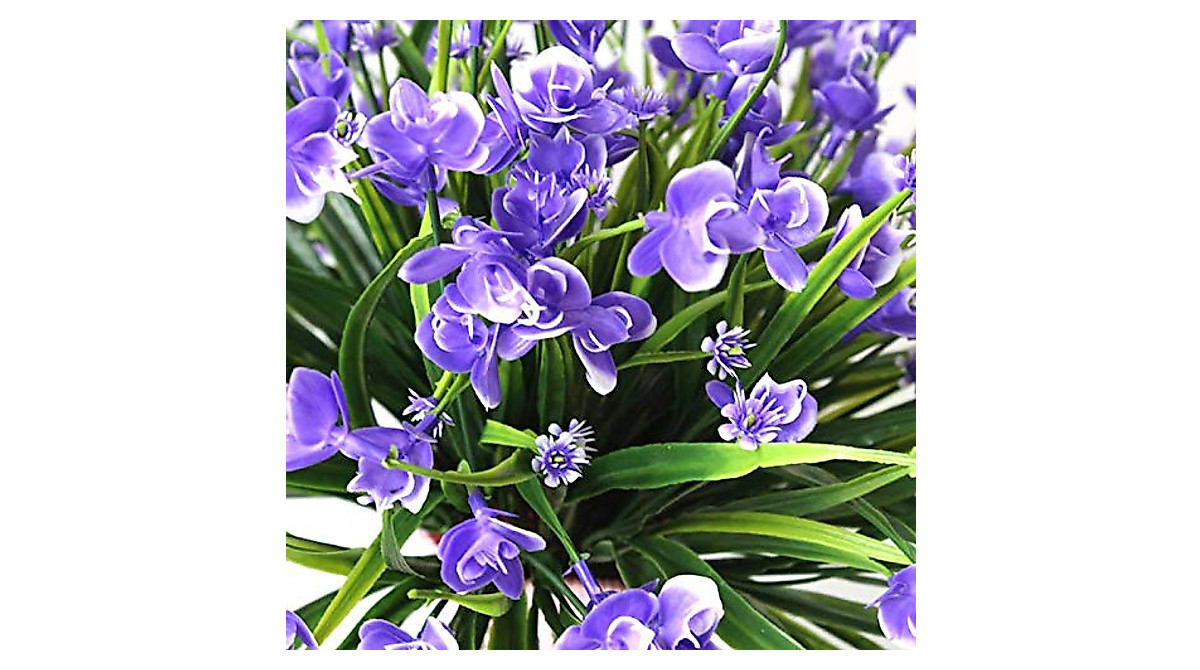 Artificial Flowers, 4 Bundles Outdoor UV Resistant Greenery Shrubs ...