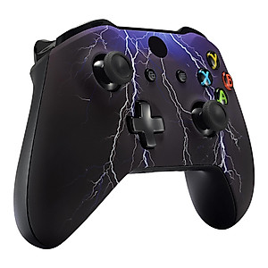 eXtremeRate Purple Storm Patterned Faceplate Cover, Soft Touch Front Housing Shell Case, Comfortable Soft Grip Replacement Kit for Xbox One X S Controller - Controller NOT Included