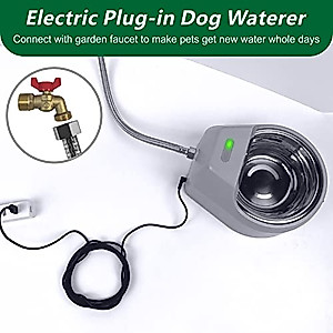 AUKL Dog Water Bowl Dispenser Auto Filling Dog Faucet Waterer Connects to Garden Hose