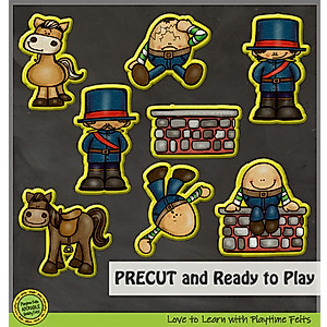 Humpty Dumpty Nursery Rhyme Felt Figures | 8 Adorable Felt Board Pieces for Flannel Board. Perfect for Toddlers, Preschool and Kindergarten - Reusable Felt Board Stories