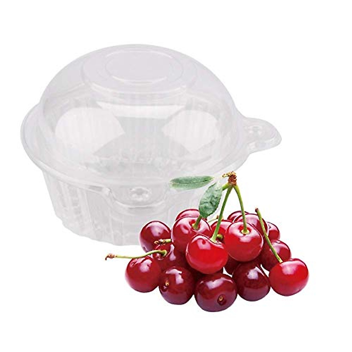 Hewnda 50 Pack Clear Plastic Single Individual Cupcake Muffin Dome Holders Cases Boxes Cups Pods
