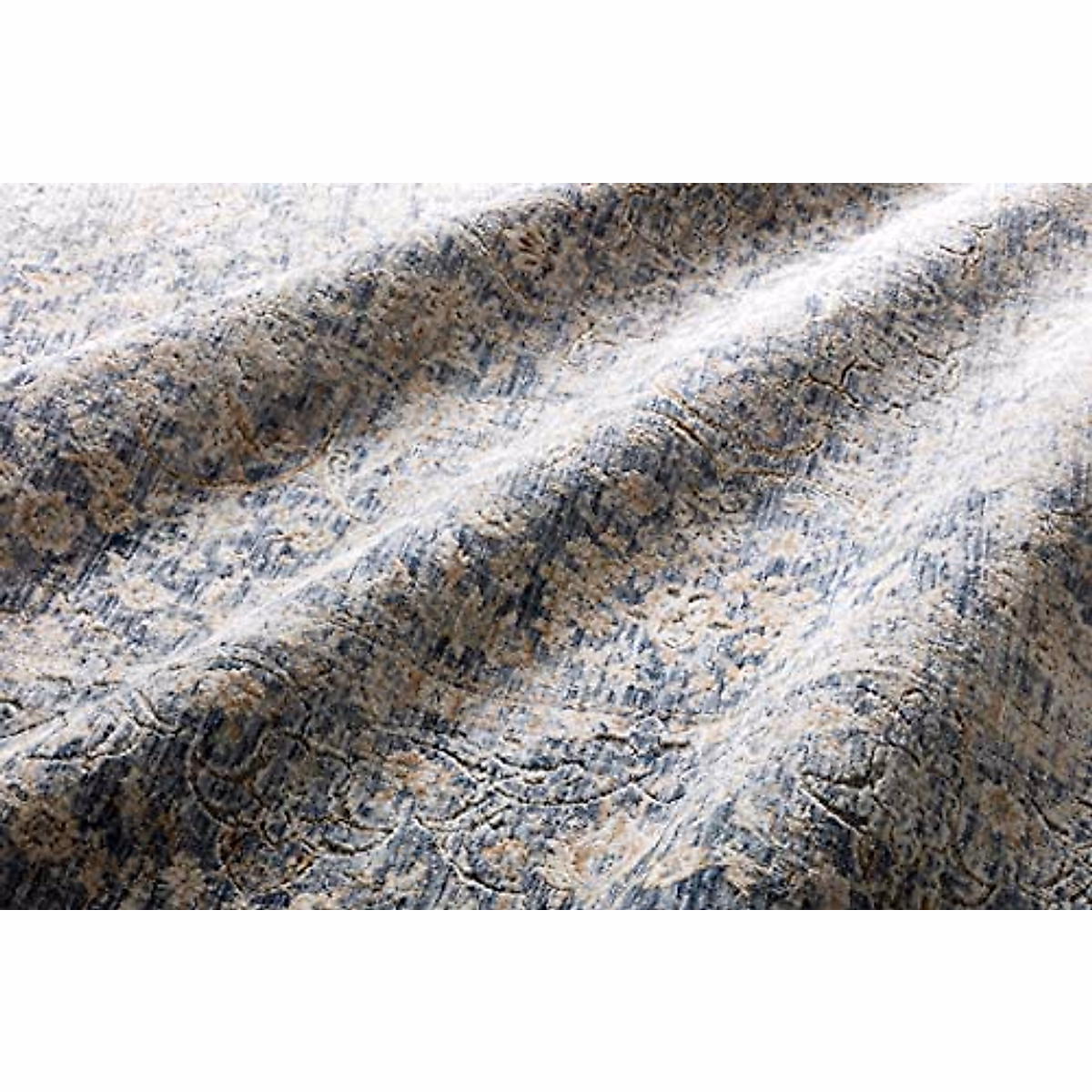 Loloi Pandora Collection Distressed Persian Vintage Area Rug, 9'6" x 12'5", Blue/Gold