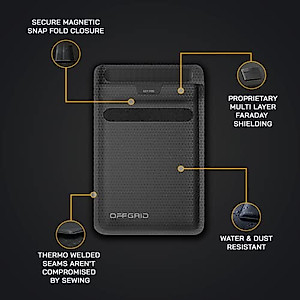 OffGrid Faraday Key Fob Protector, Premium Signal-Blocking Faraday Bag for Key Fob - Car RFID Signal Blocker, Anti-Hacking Pouch, Anti-Theft Key Bag (Black)