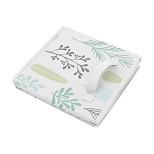 Sweet Jojo Designs Blue Tropical Leaf Boy or Girl Small Fabric Toy Bin Storage Box Chest For Baby Nursery or Kids Room - for the Turquoise, Grey and Green Botanical Rainforest Jungle Sloth Collection
