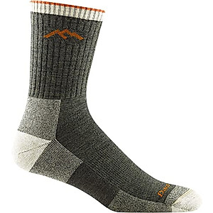 Darn Tough Hike-Trek Merino Wool Micro Crew Cushion Sock (Pair) - L Olive