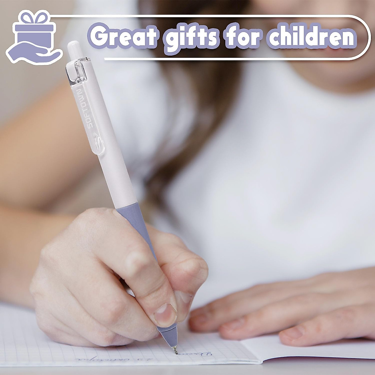 AZGO Retractable Ballpoint Pens Black Ink 0.7mm Pens Writing Pen Office Fine Ball Point Pen for Journaling (6+1 Count)