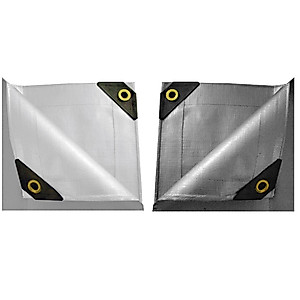 Carport Cover 14' x 20' Cut Size, 13'6" x 19'6" Finish Size Replacement Heavy Duty Canopy Tarp Tent Roof for Garage Shelter White and Silver, Only Cover (Silver 14x20)