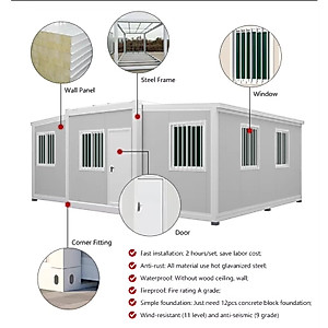 Movable Folding Expansion House Building 2 Bedroom Portable Modular House China Shipping 20ft 40ft Expandable Folding House