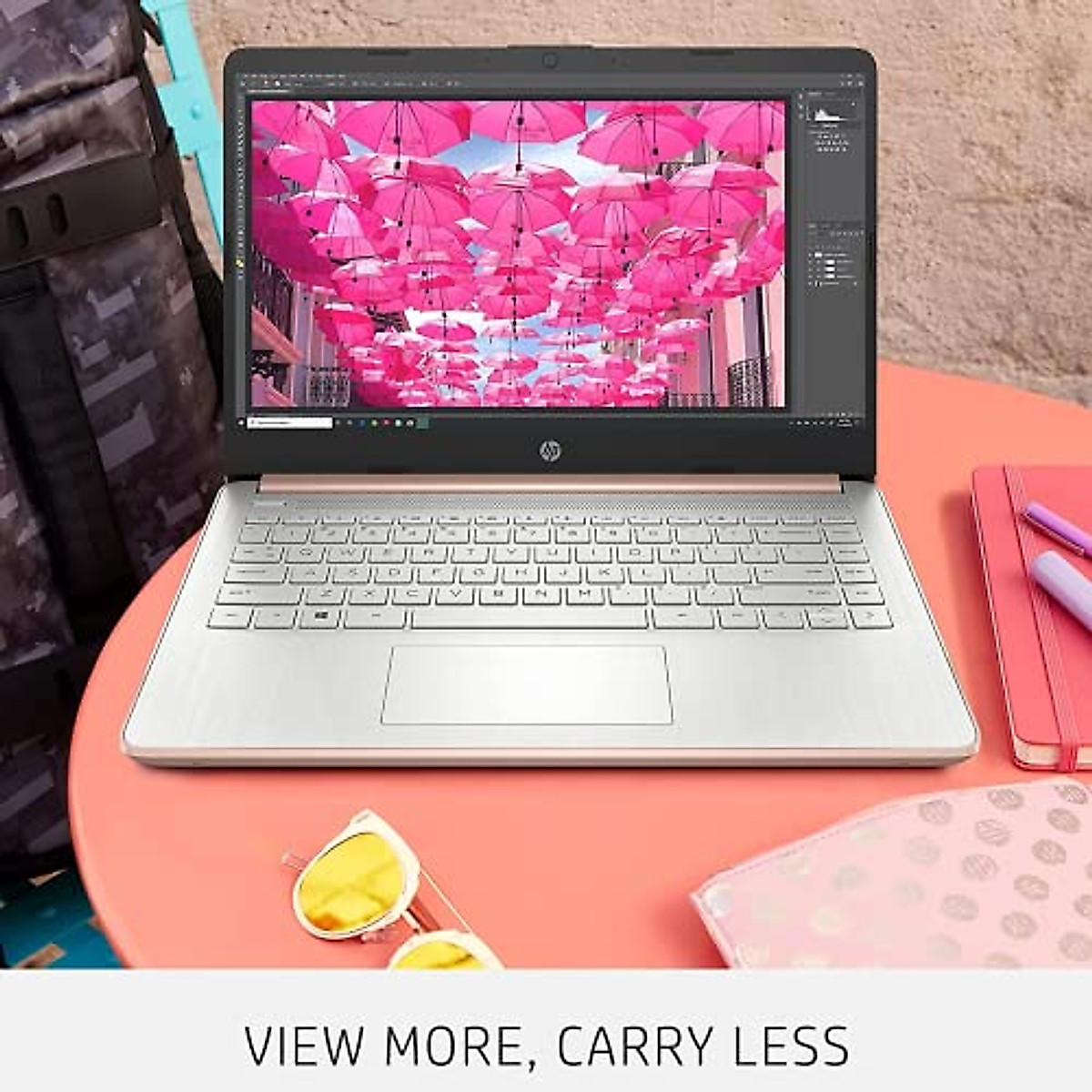 HP Latest Stream 14" HD Laptop, Intel Celeron Processor, 8GB Memory, 64GB eMMC Storage, Fast Charge, HDMI, Up to 11 Hours Long Battery Life, Office 365 1-Year, Win 11 S, Microfiber Bundle, Pink Gold