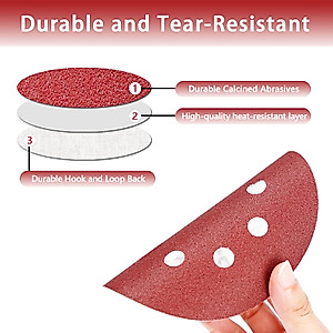 Akjwp 70PCS Sanding Discs 5 Inch 8 Holes and Loop Adhesive Sanding Discs Sandpaper for Random Orbital Sander 40/80/120/240/320/600/800 Grits…