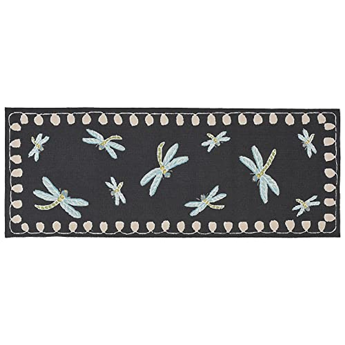 Liora Manne FRONTPORCH Indoor/Outdoor Hand Tufted Durable Area Rug - Traditional Casual Animal Dark (Dragonfly Midnight) (2' x 5')
