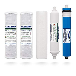 APPLED MEMBRANES Reverse Osmosis Membrane and Filter Replacement, 50 GPD Membrane with Pre and Post Filter, Complete RO Filter Set and Membrane for 5-Stage Water Filtration Systems