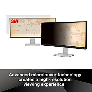 3M Privacy Filter for 24 Inch Widescreen Monitor, Reversable Gloss/Matte, Reduces Blue Light, Screen Protection, 16:9 Aspect Ratio (PF240W9B) , Black